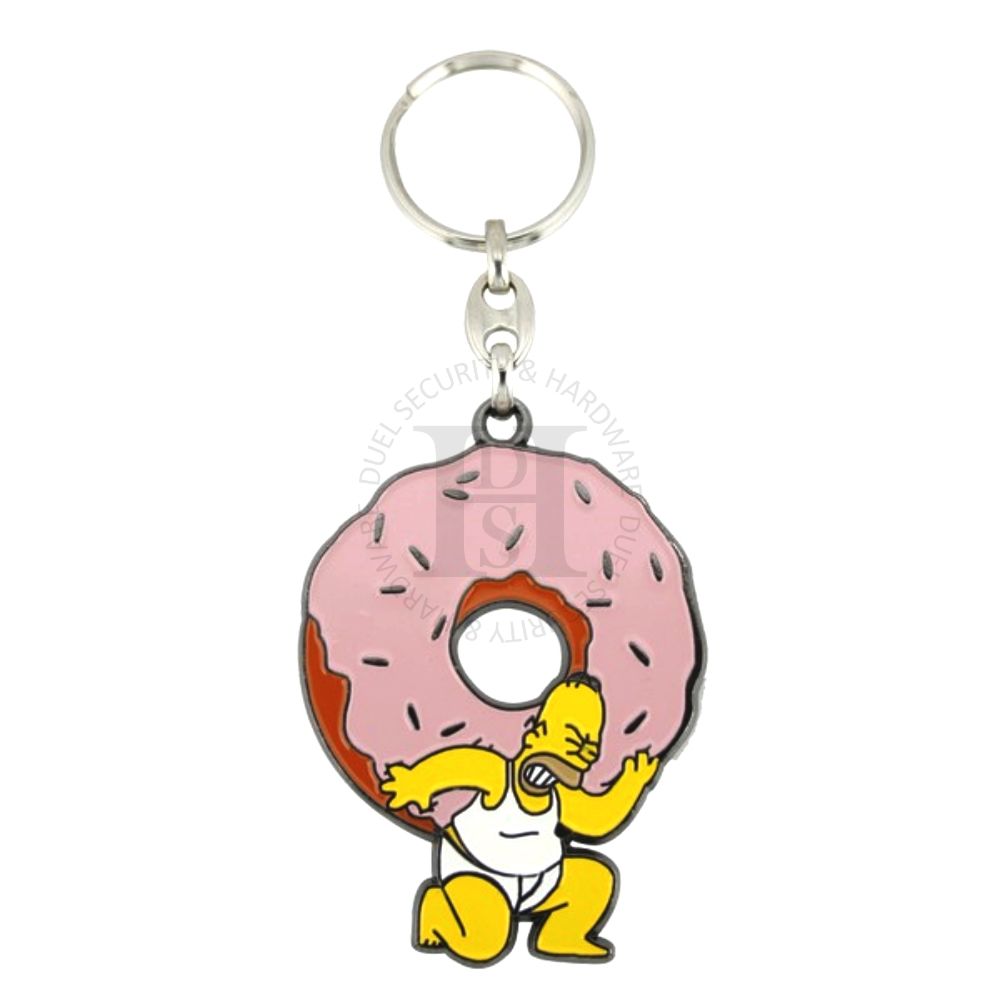 The Simpsons Homer Simpson Big Doughnut Enamelled Licensed Keychain-Keyring