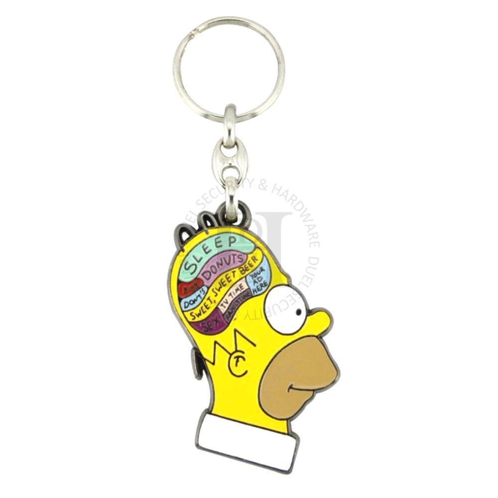 The Simpsons Homer Simpson Brain Enamelled Licensed Keychain-Keyring